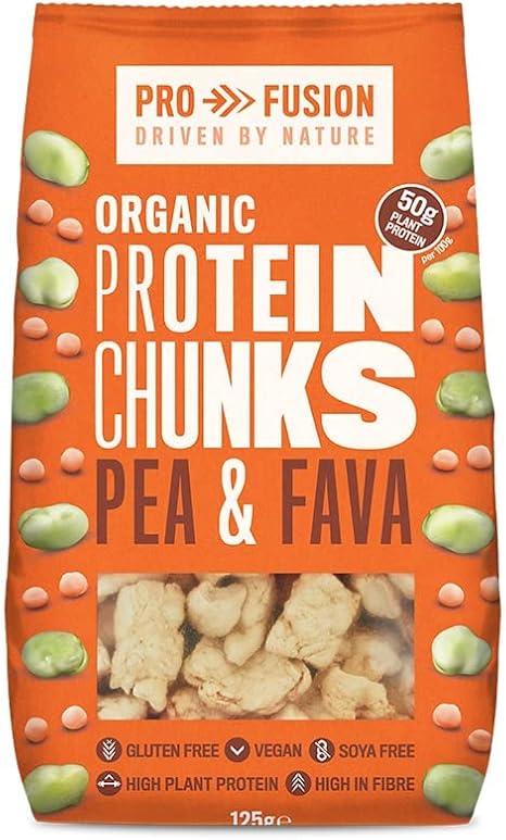 Profusion Organic Vegan Pea and Fava Protein Chunks, 125g - High ...