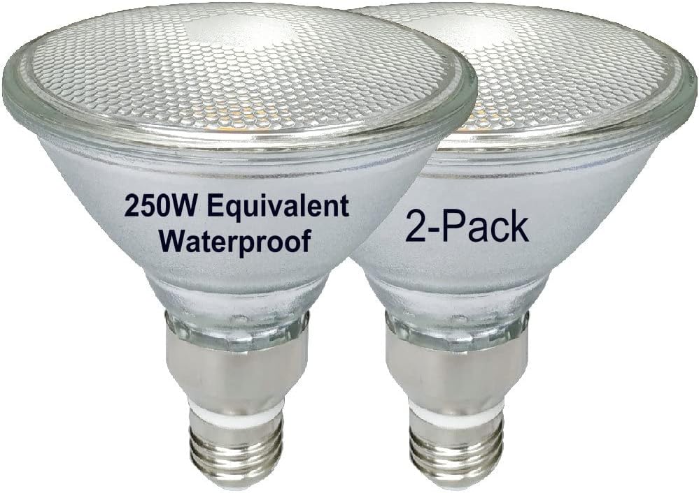 2-Pack,25W PAR38 LED Flood Light,250W PAR38 Halogen Bulb Equivalent ...