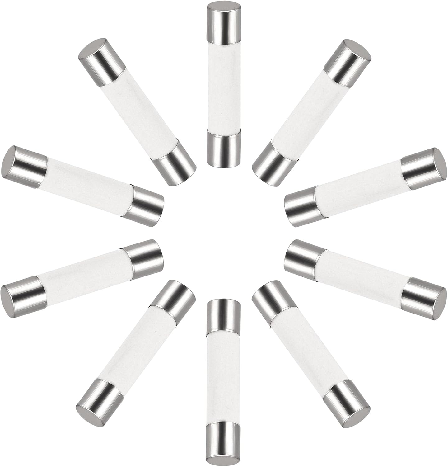uxcell Ceramic Cartridge Fuses 6.3A 250V 6x30mm Ceramic Fuses Fast Blow ...