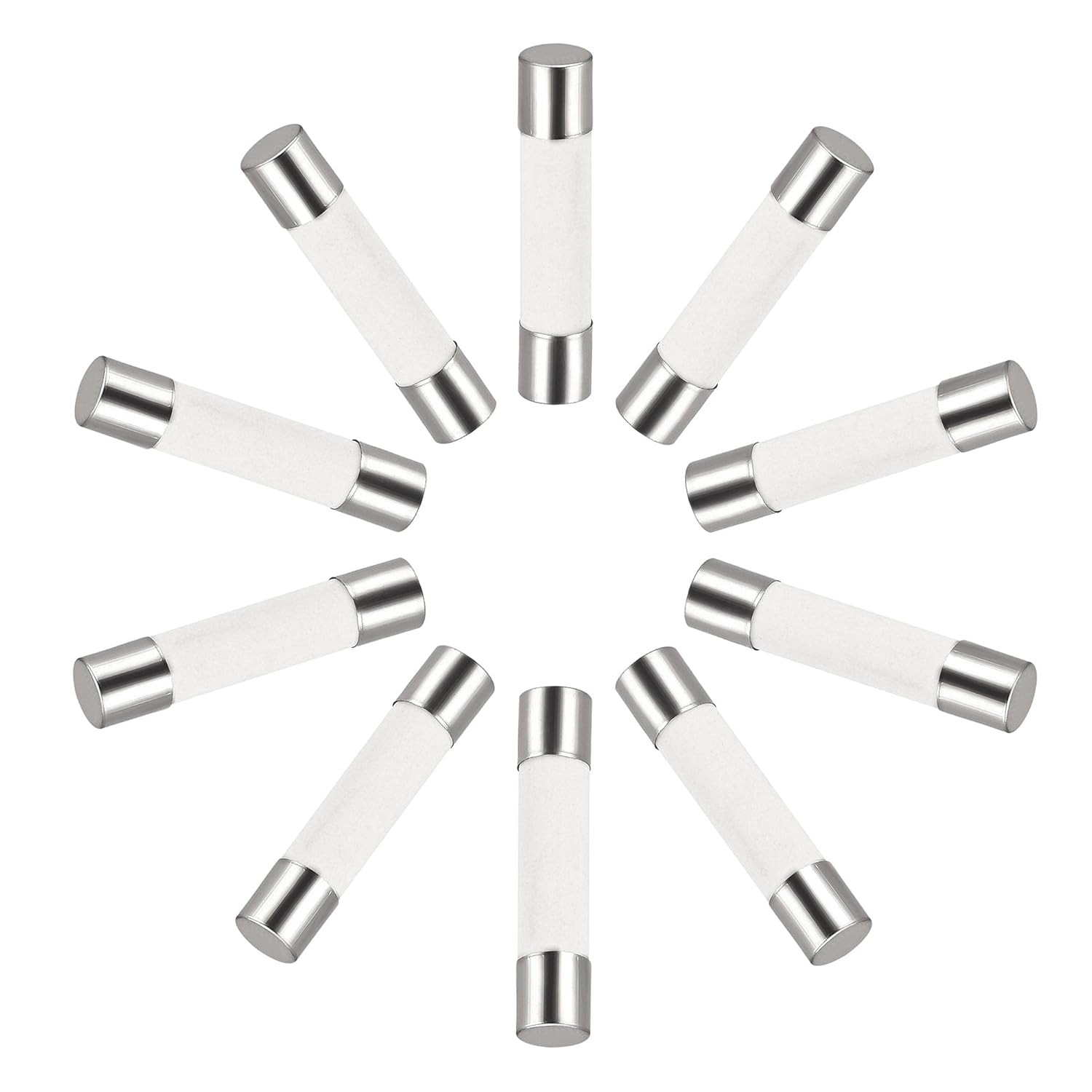 uxcell Ceramic Cartridge Fuses 6.3A 250V 6x30mm Ceramic Fuses Fast Blow ...