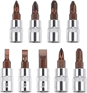 uxcell 1/4" Drive Phillips Slotted Bit Socket Set, S2 Steel Bits, CR-V ...