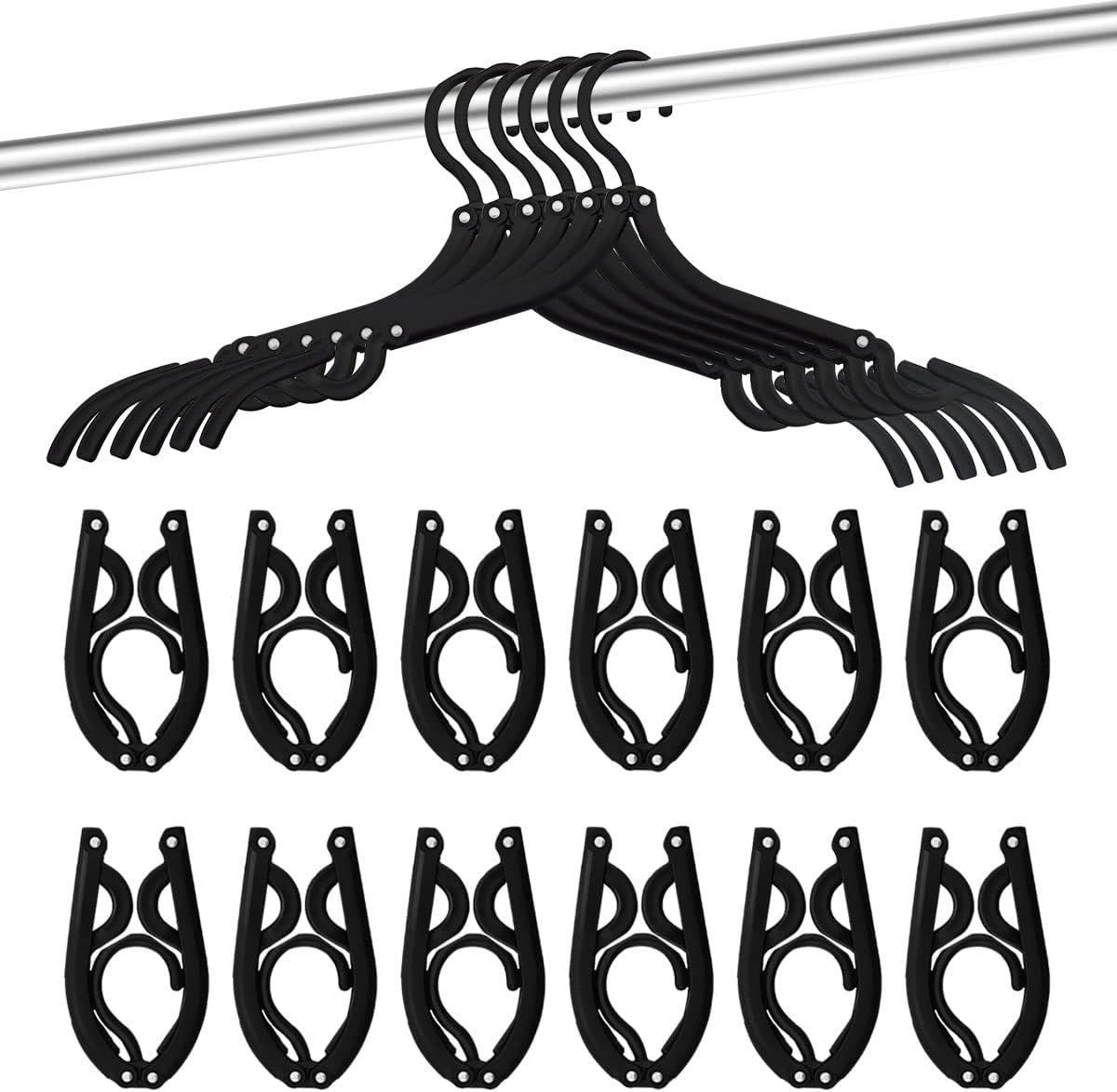 Amazon.com: 10 Pcs Foldable Travel Hangers | Portable Lightweight ...