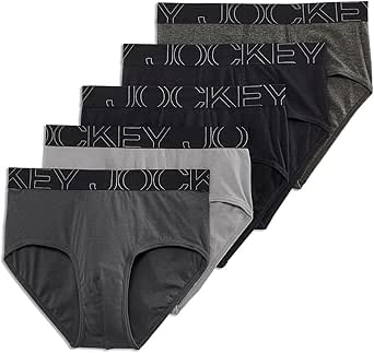 Jockey Men's Underwear ActiveBlend Brief - 5 Pack, Black/Quartz Grey ...