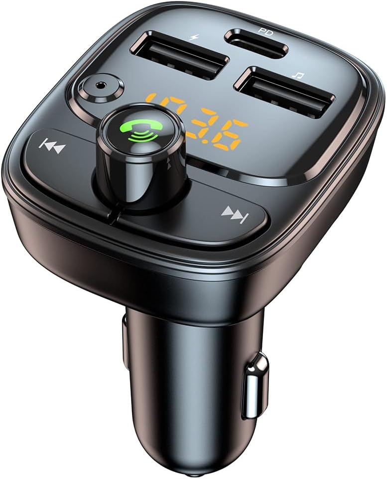 Amazon.com: Bluetooth 5.3 FM Transmitter for Car, Bluetooth Car Adapter ...