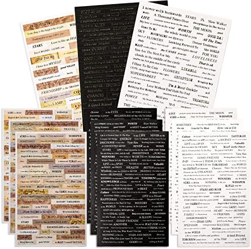 12 Sheets Vintage Quote Stickers Small Talk Stickers Inspirational Nice ...