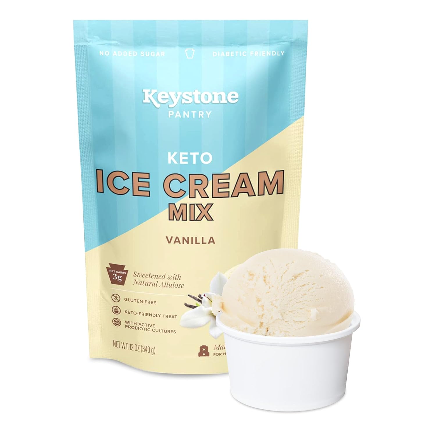 Amazon.com: Keystone Pantry – Keto Ice Cream Mix – Vanilla – 3g Net ...