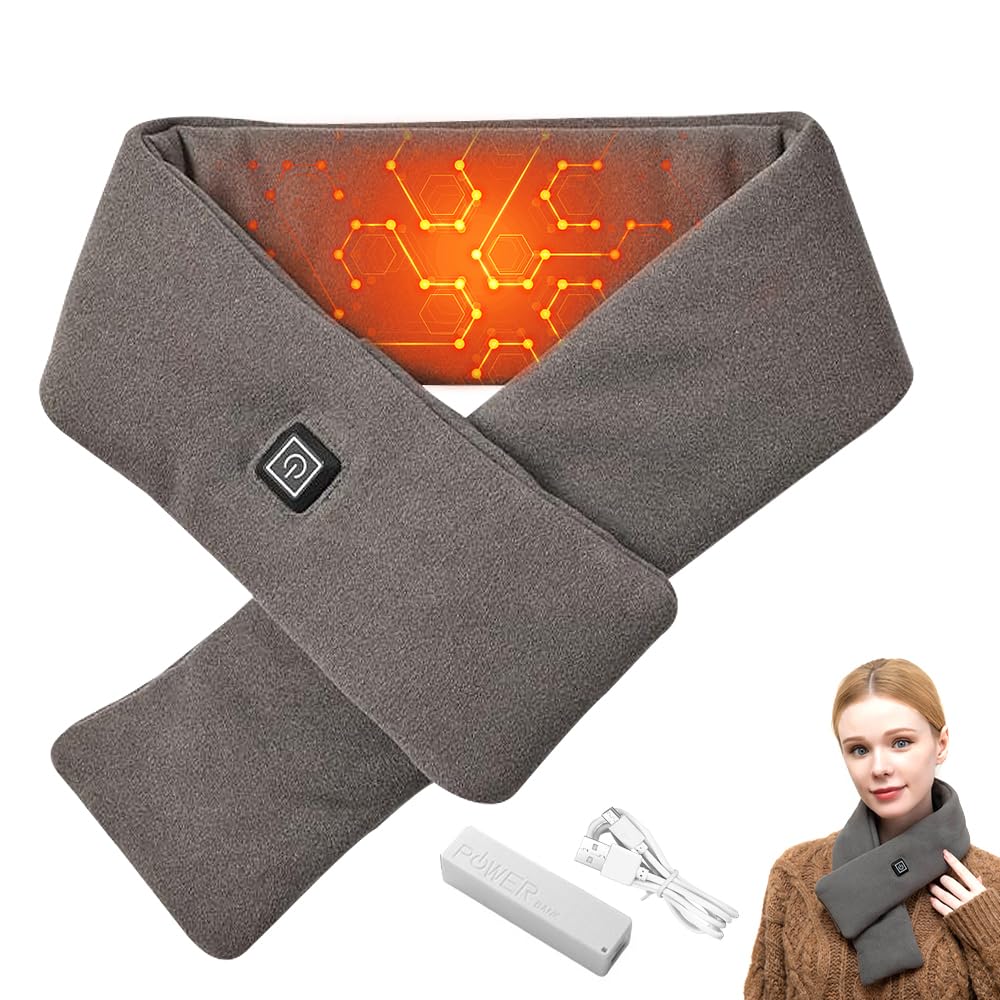 Afenau Heated Scarf for Women, 2800mah Electric Heating Scarf with 3 ...