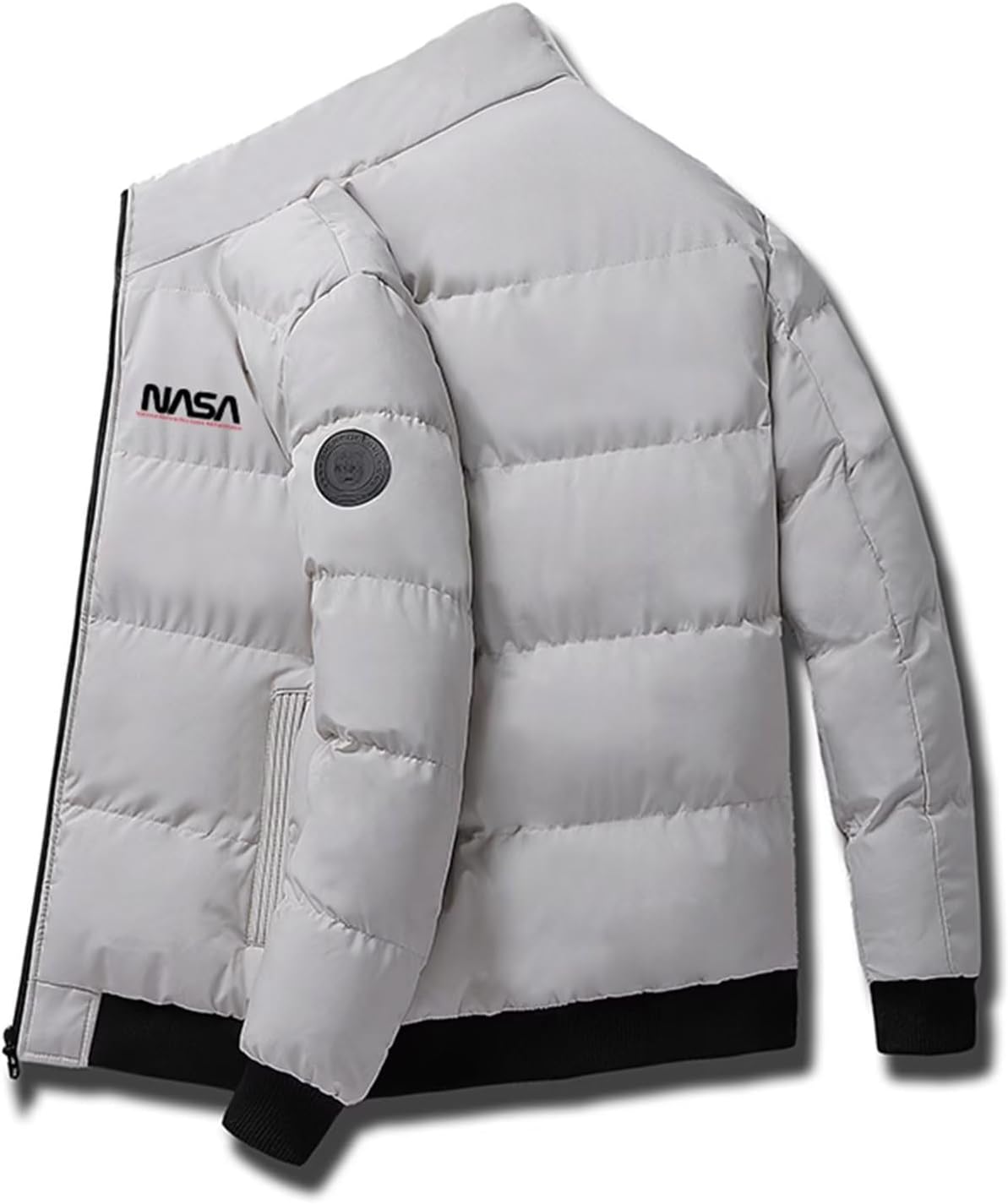 QOUENSAH NASA jackets Men Biker Bomber Jacket, NASA MA-1 Military ...