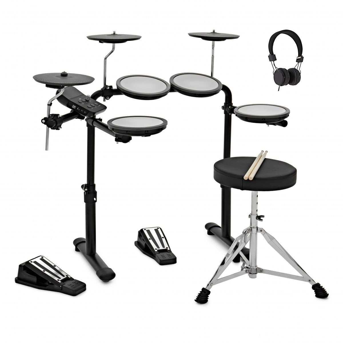 VISIONDRUM Compact Mesh Electronic Drum Set with Headphones and Stool ...