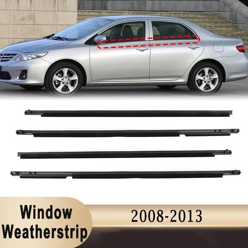 用カローラ 2008-2013 ウィンドウ ウェザーストリップ 4個 7573012300 7571002210 自動車部品(Bla（トヨタ ...