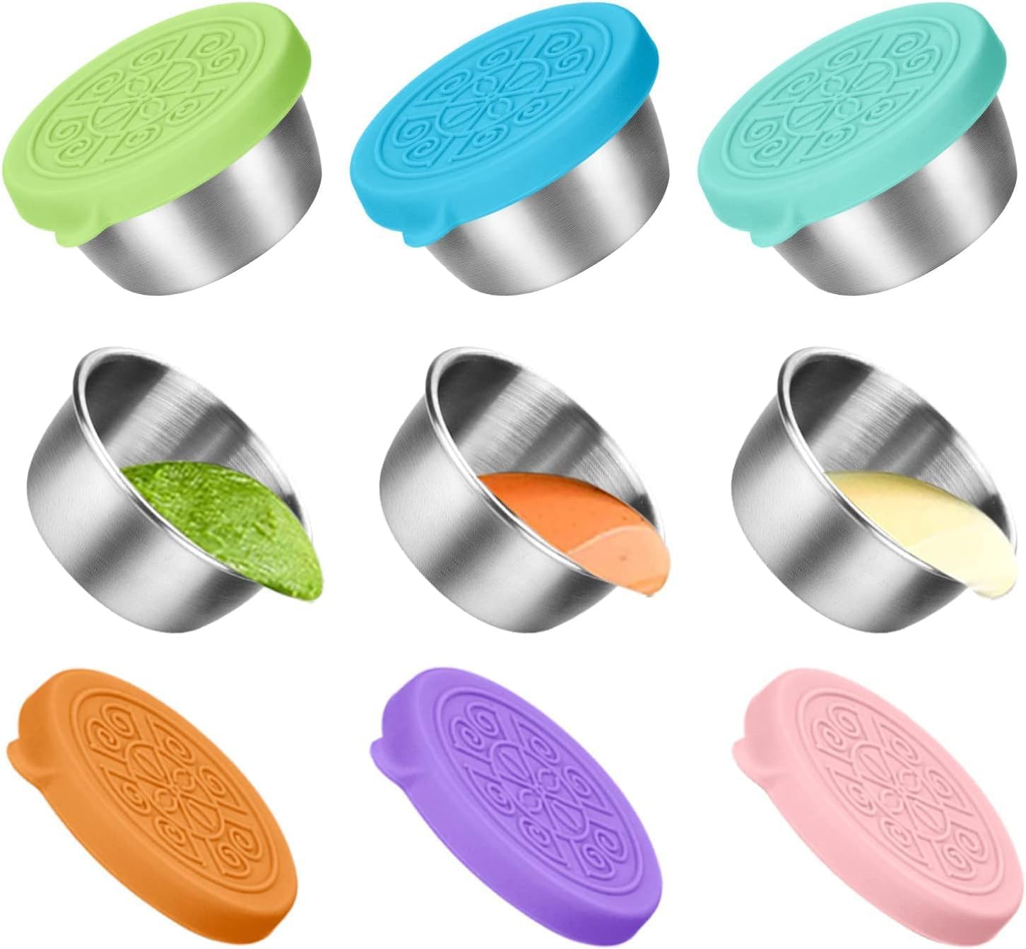 NOLLAM Recipiente para aderezo de ensalada de 1.7 onzas, paquete de 6 ...