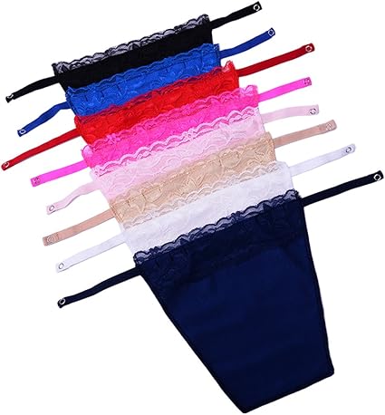 8pcs Lady Lace Clip-on Mock Camisole Bra Insert Overlay Modesty Panel ...