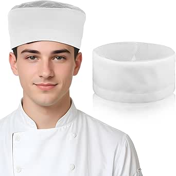 Amazon.com: Mesh Chef Hats Chef Beanie Adjustable White Unisex Chef ...