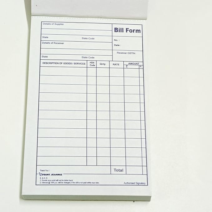 2 Paper Bill Book Size | Pack of 5 (Light Blue, 7 X 4.25 inch) : Amazon ...