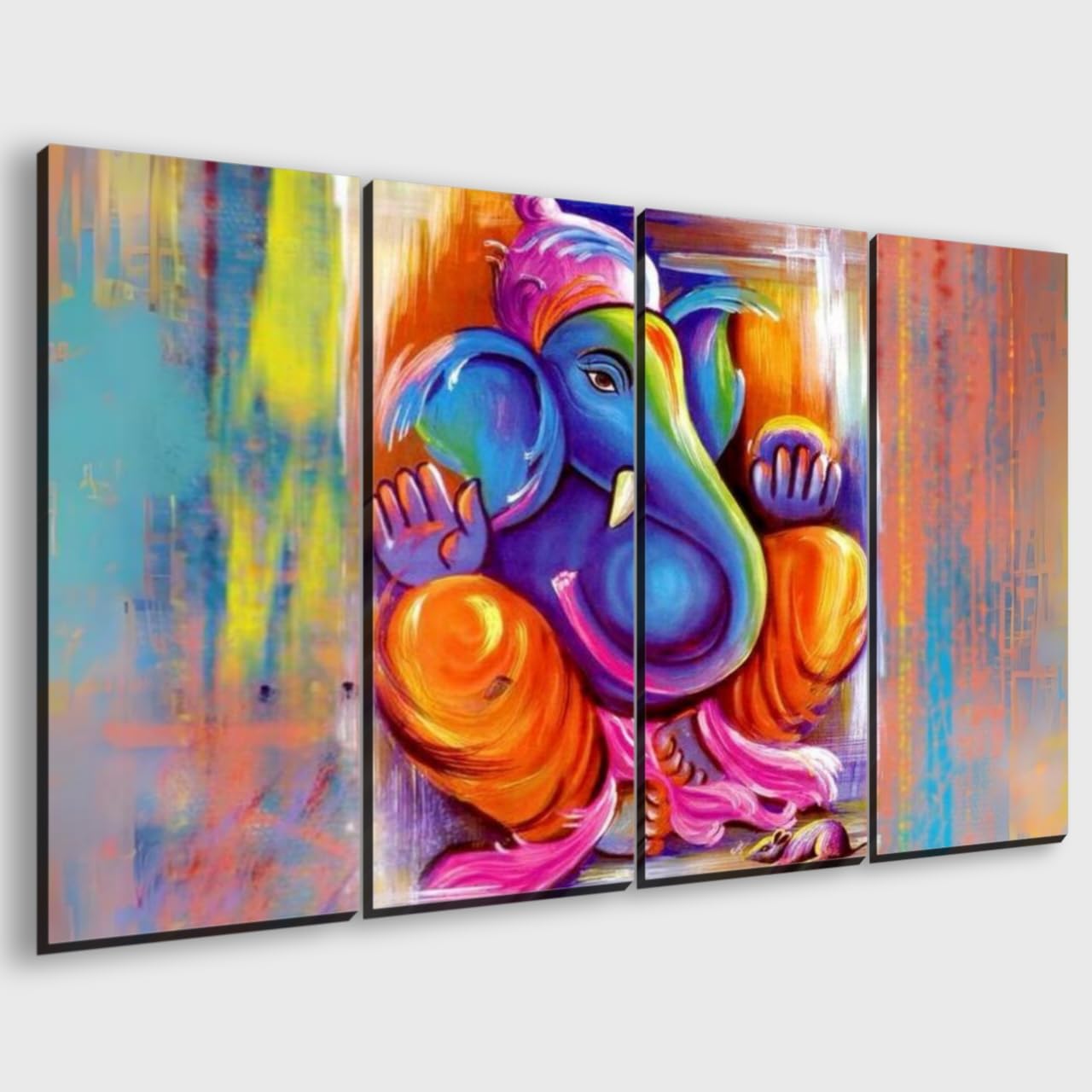 Waltractive Ganpati Bappa Wall Art Decor Painting - Set of 4 Hanging ...