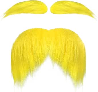 Luvfamday - Disfraz de bigote y cejas, color amarillo, accesorios ...