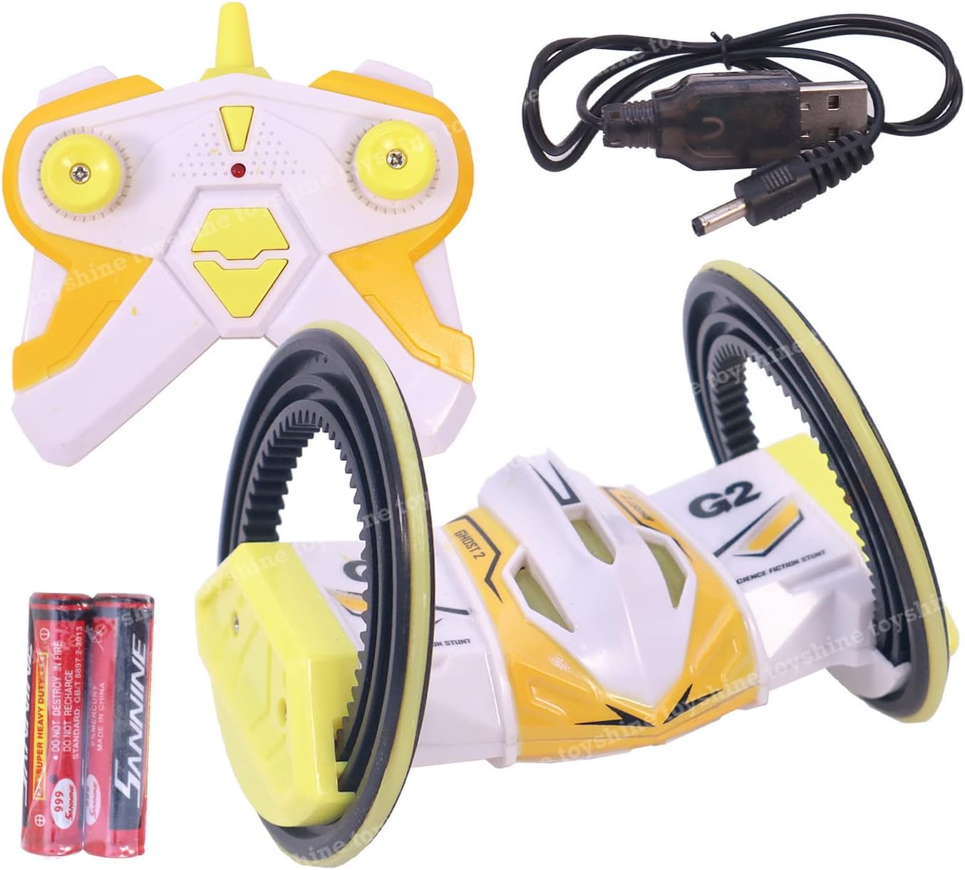 Toyshine Two-Wheeled Strike 2.4GHz 360° Rotating Remote Control Stunt ...