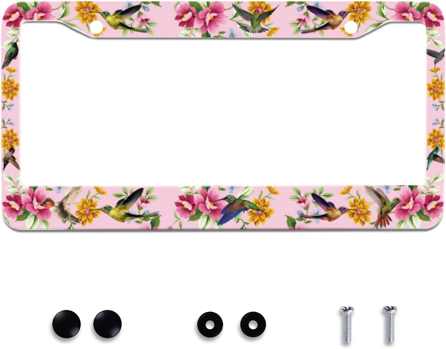 Amazon.com: Personalise Hummingbird License Plate Frames Pretty Florals ...