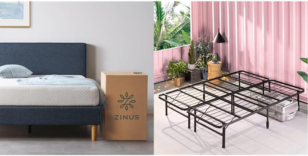 Amazon.com: Zinus 8” Green Tea Cool Feel Memory Foam Mattress, Bed-in-a ...