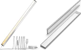 ASOKO Wired Cabinet Light 1 Packs and 15.7inch Wireless Light 2 Packs ...
