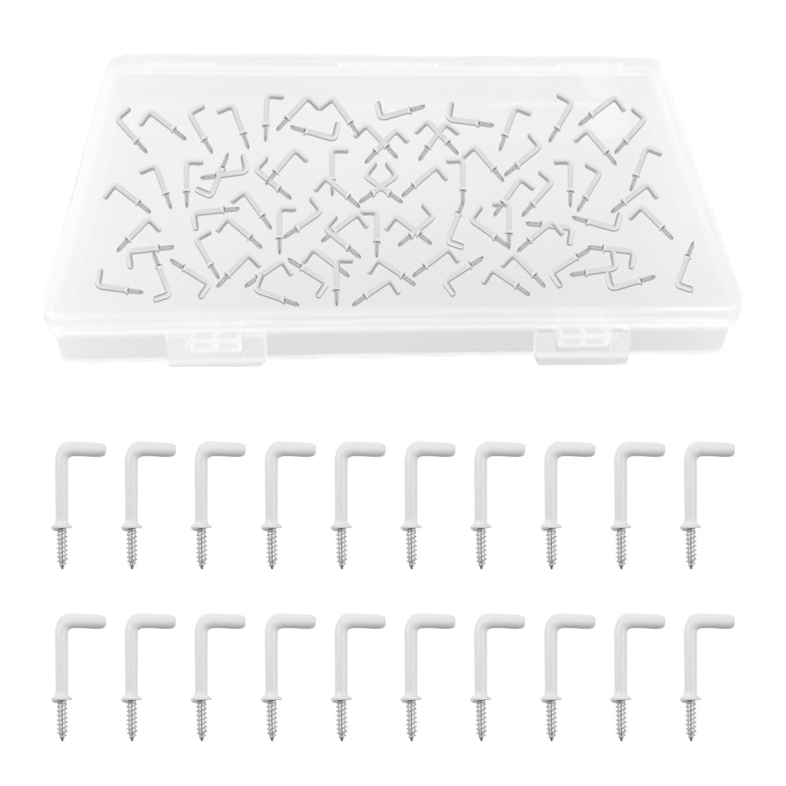 Amazon.com: UFURMATE Screw in Hooks, 80Pcs L Shaped Hooks with Plastic ...