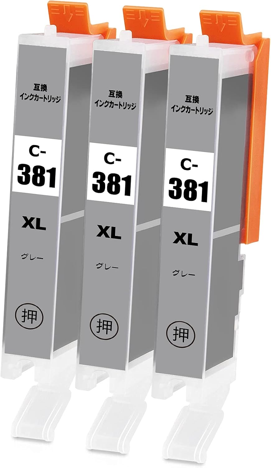 Amazon.co.jp: 【TAIDA】BCI-381XLGY BCI-381XL グレー 互換インクカートリッジ キヤノン用 380 381 BCI-380XL インク 3本セット 大容量 ...