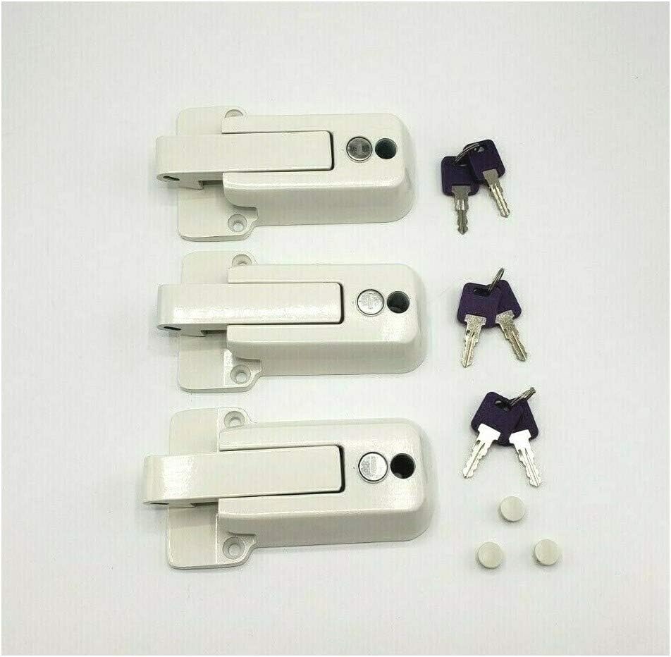 3 - White Locking Cargo Trailer Cambar Door Vise Lock Self Latching ...