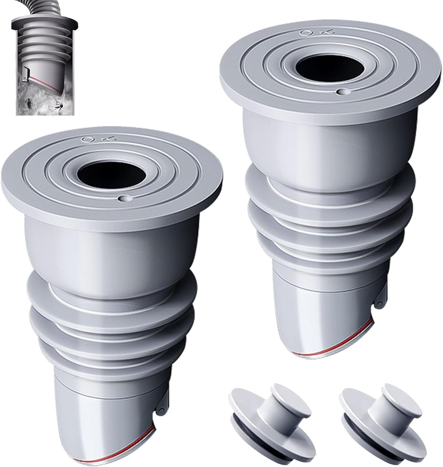 Washing Machine Drain Hose Seal, 2 Pcs 35-40mm Silicone Drain Pipe ...