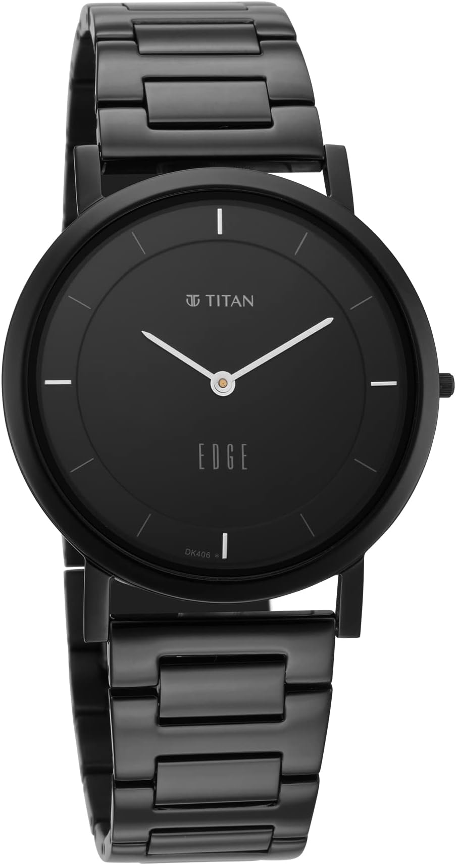 EDGE Titan Quartz Analog Black Dial Black Stainless Steel Strap Watch ...