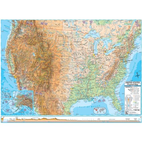 Us Advanced Physical Rolled Map-Laminated (Rolled Maps U.S./World ...