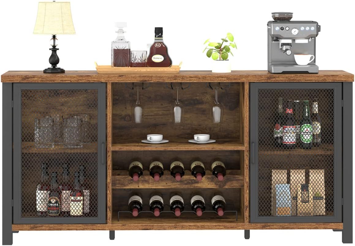 Amazon.com: YITAHOME 55" Industrial Bar Cabinets with LED Lights : Home ...
