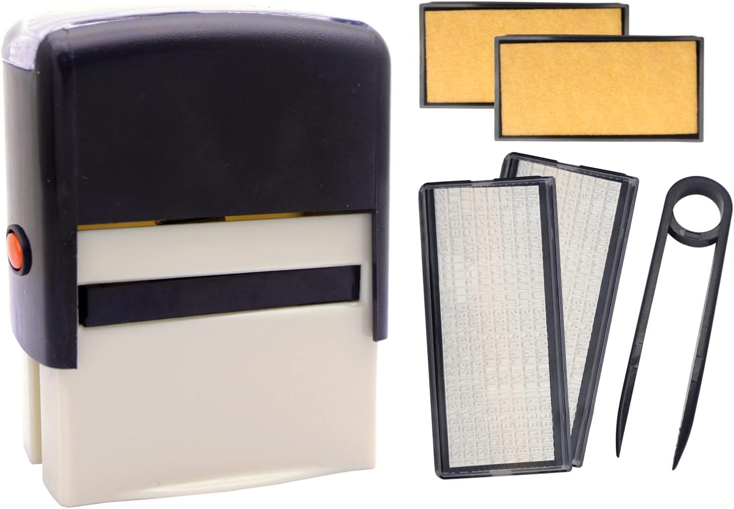 SagaSave Label Stamp Personalised Name Stamp, 59 x 23mm Self-Inking ...