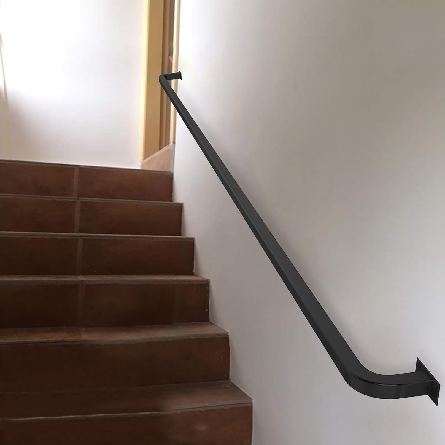 Black Staircase Handrail 1m 1.5m 2m 2.5m 3m Square Pipe Hand Railings ...