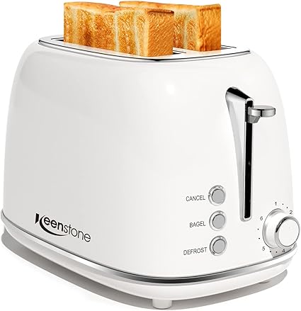 Amazon.com: 2 Slice Stainless Steel Toaster Retro with 6 Bread Shade ...