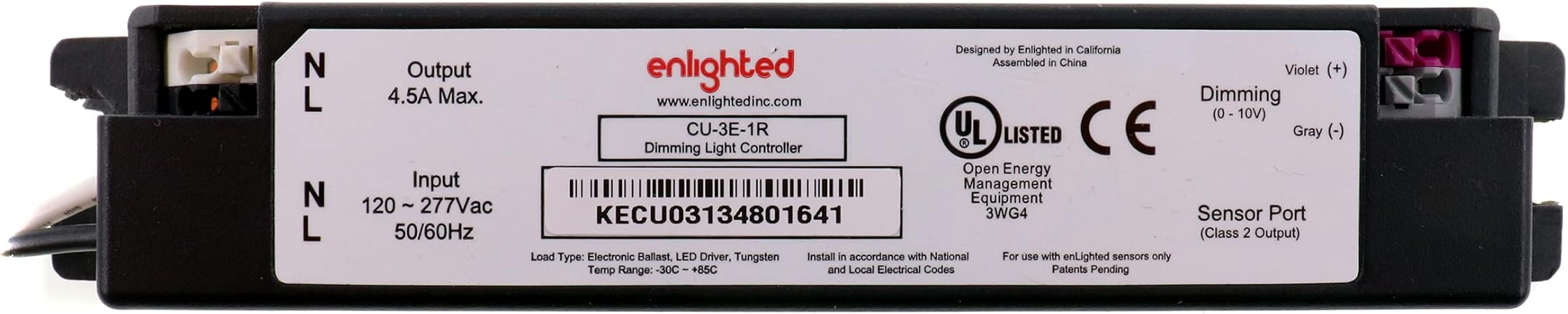 Enlighted Lighting CU-3E-1R Lighting Control Unit Module, 0-10Vdc, 120 ...
