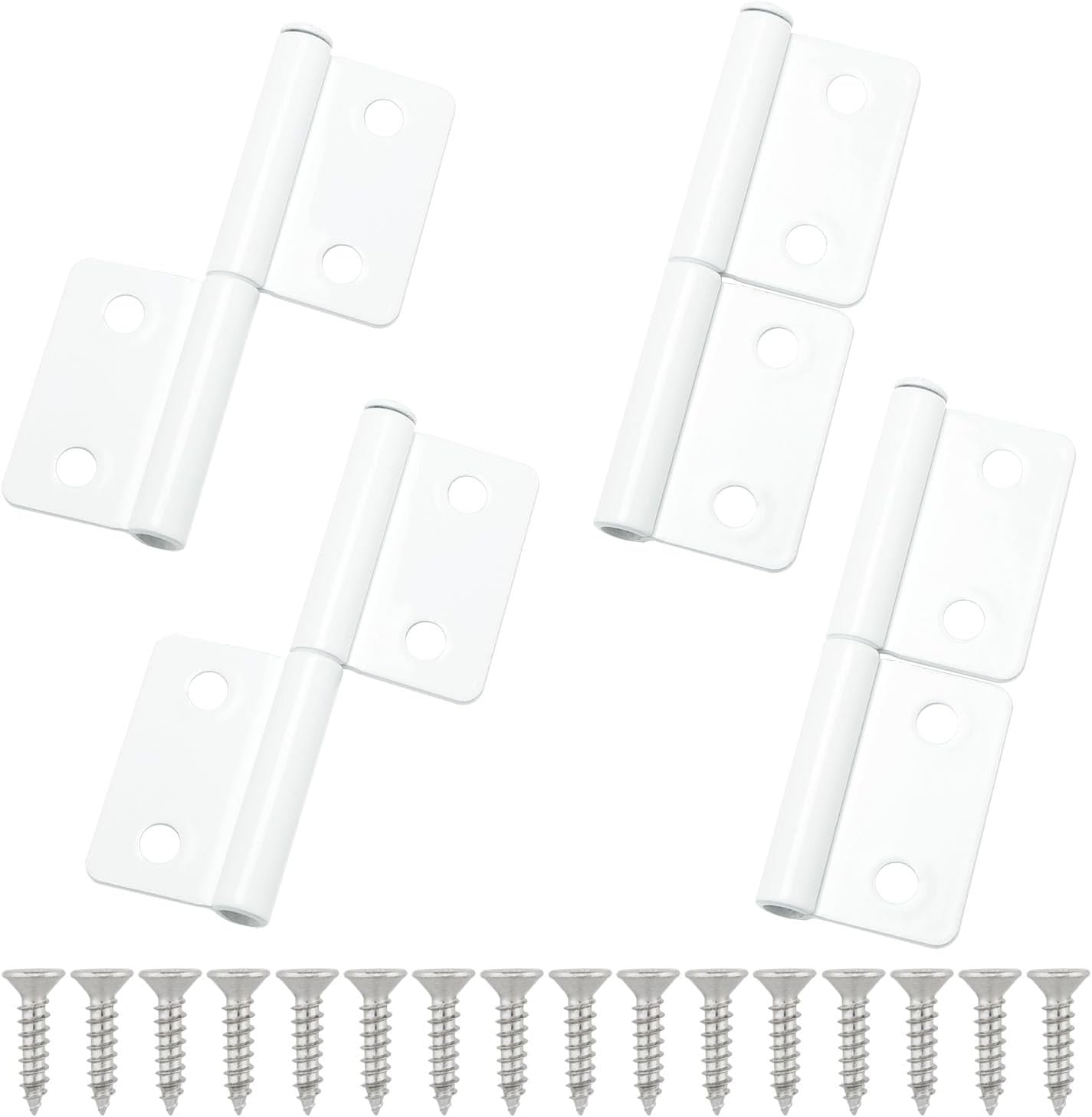 ITROLLE 4PCS White Lift-Off Hinges - Detachable Door Hinges with Screws ...
