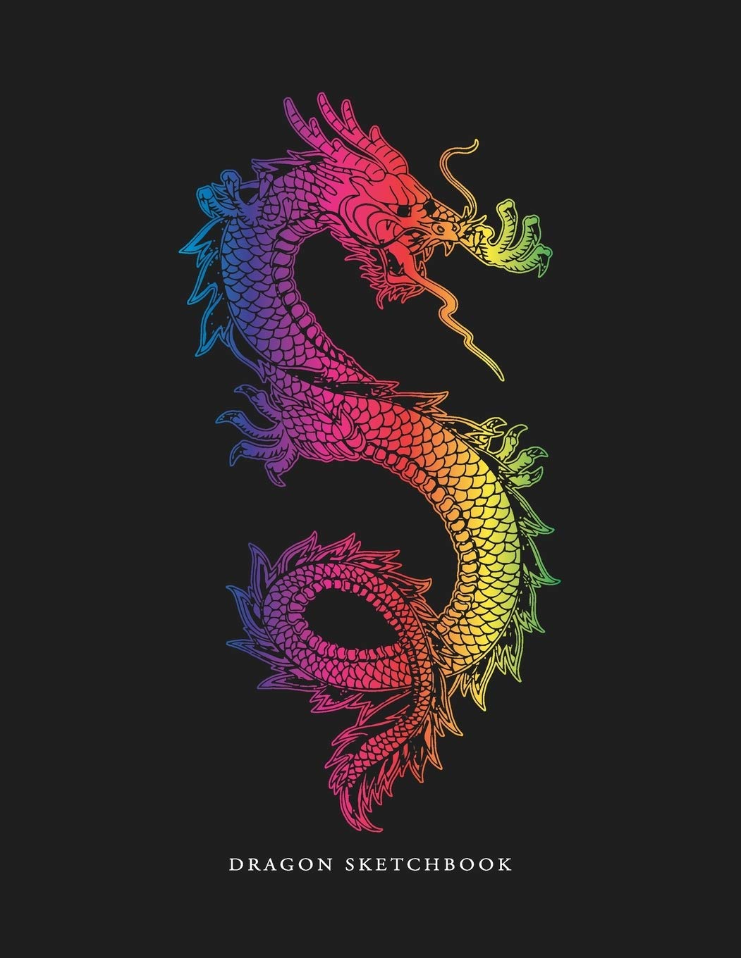 Dragon Sketchbook Blank Drawing Notebook With Rainbow Dragon Aesthetic ...