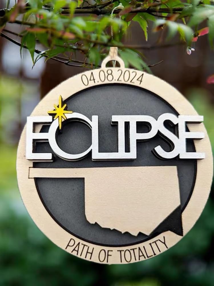 Ornamento Solar Eclipse 2024, Lembrança Total Solar Eclipse 2024,