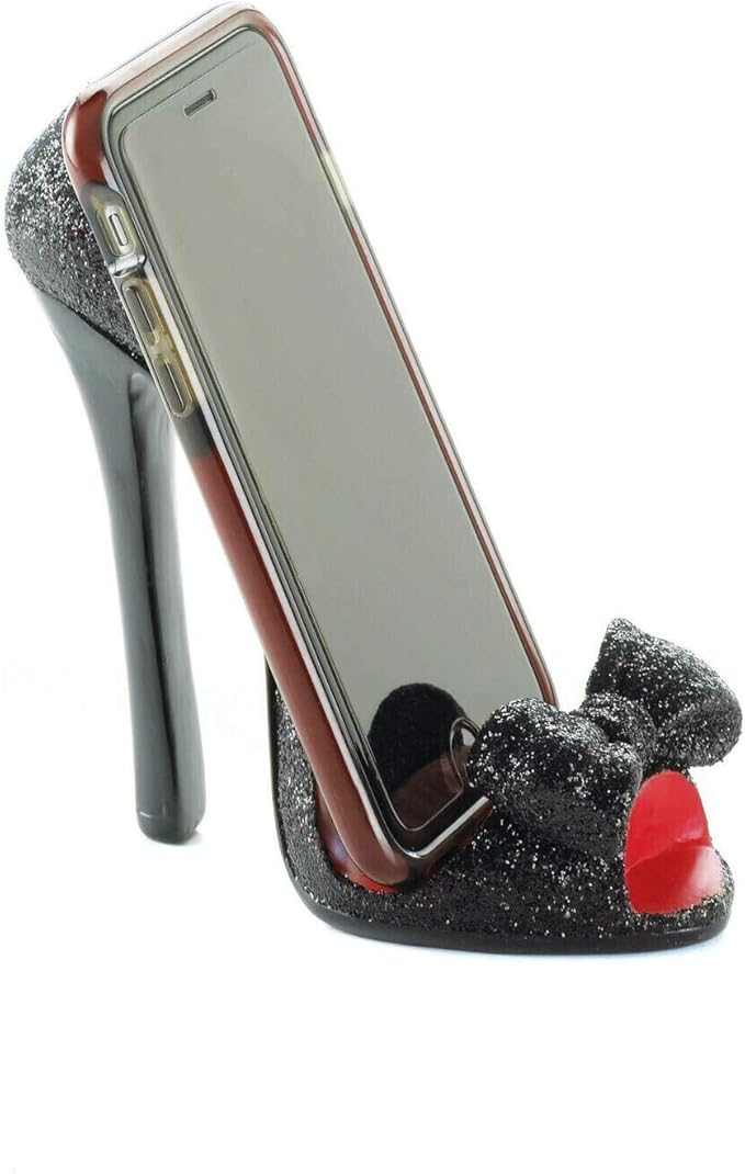 Amazon.com: Black Bow Shoe Phone Holder 5.25x2.5x5.62" : Cell Phones ...