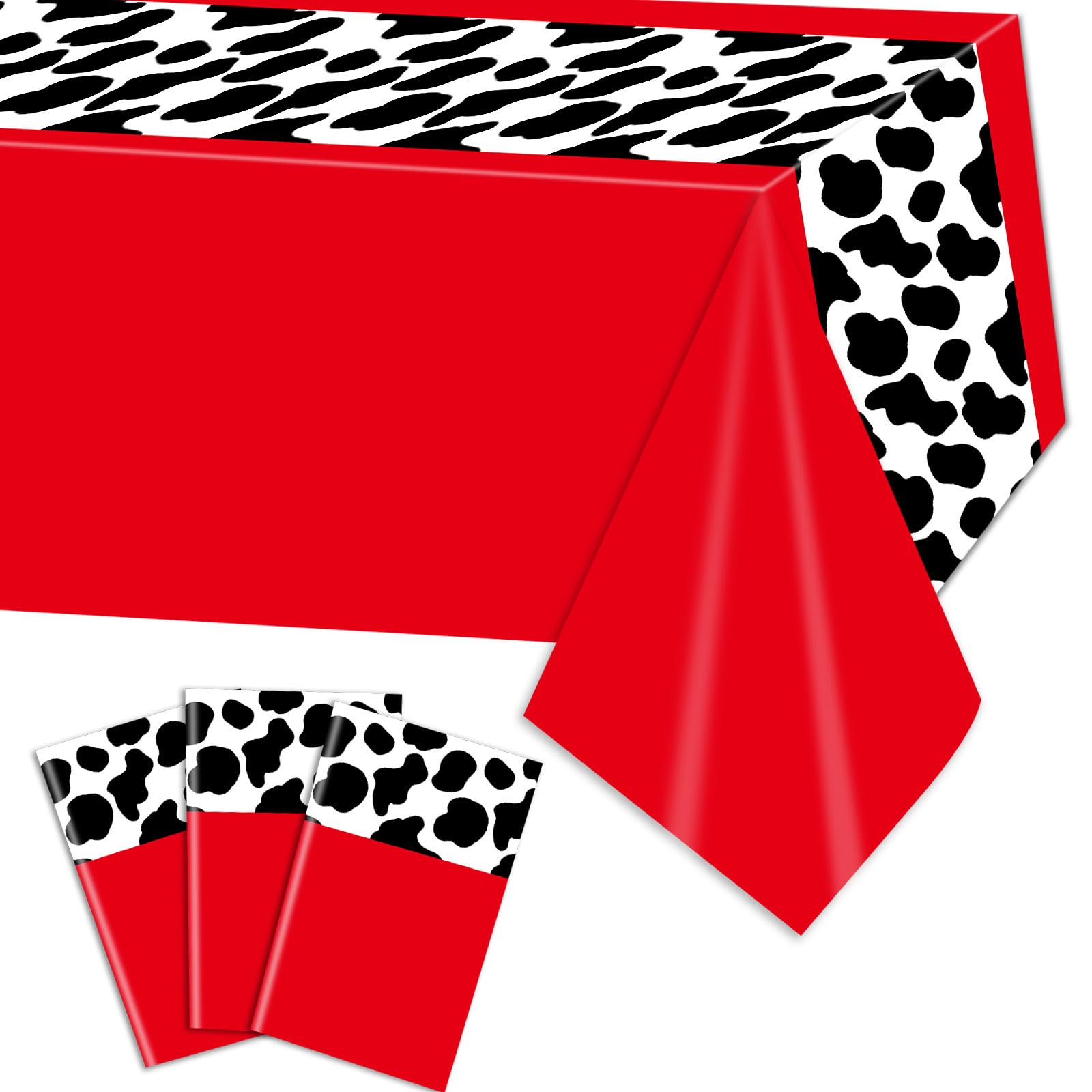 PHOGARY Red Cow Tablecloth Cow Print Table Runner Cow Themed Table ...