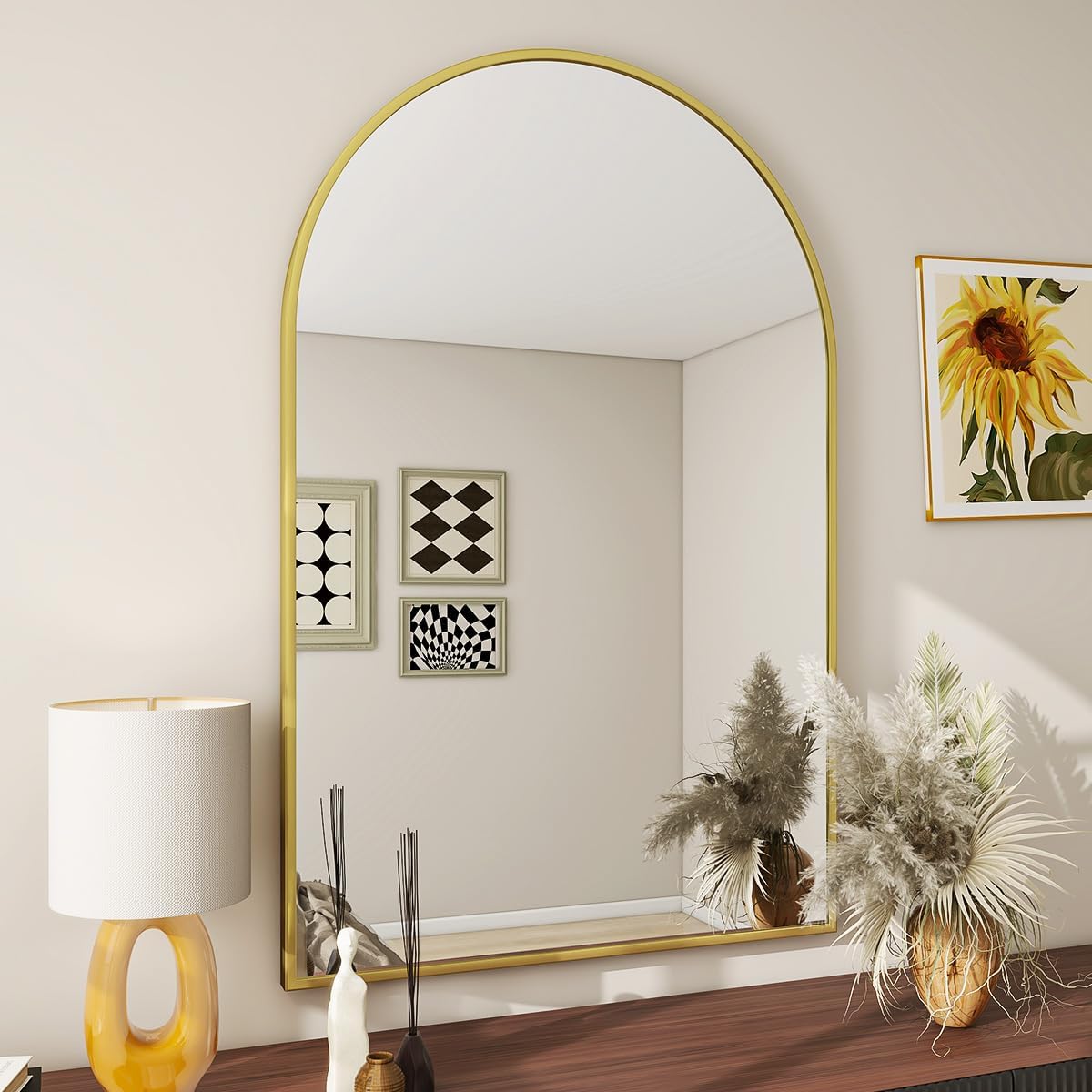 Amazon.com: Brightify Arched Mirror, 24 x 36 Inch Gold Arch Mirror ...