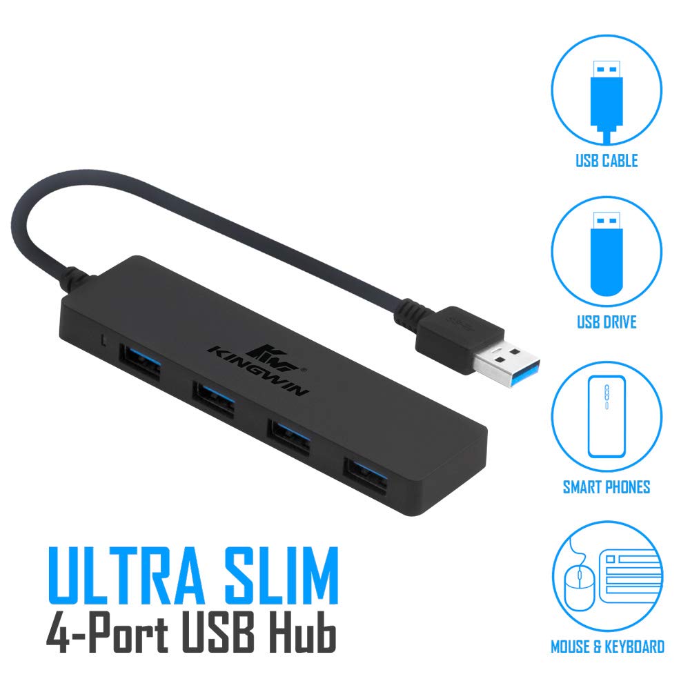 Amazon.com: Kingwin USB Hub 4 Port USB 3.0 Data Hub for Mobile SSD ...