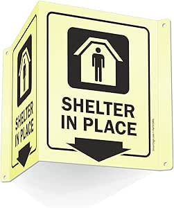 Amazon.com: SmartSign "Shelter in Place" Projecting Sign, 6 x 5 inch ...