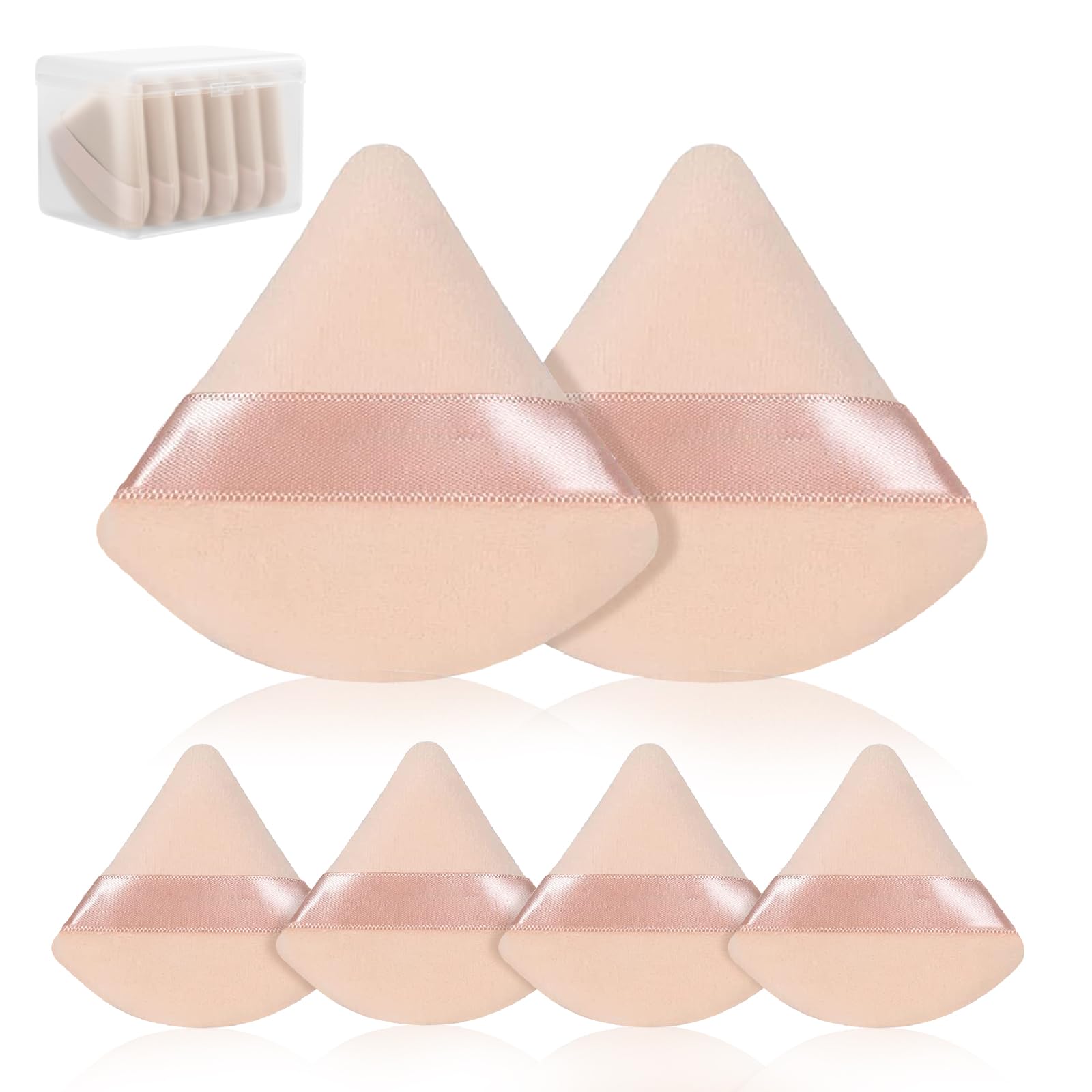 Triangle Powder Puff with a Travel Case, 6 Pieces Powder Puff Makeup ...