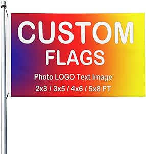 Amazon.com : Custom Flag 5x8 Ft Personalized Flag Banners Add Your Own Logo Photo Text ...