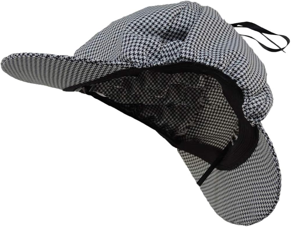 Amazon.com: Adult Classic Detective Houndstooth Deerstalker Sleuth Hat ...
