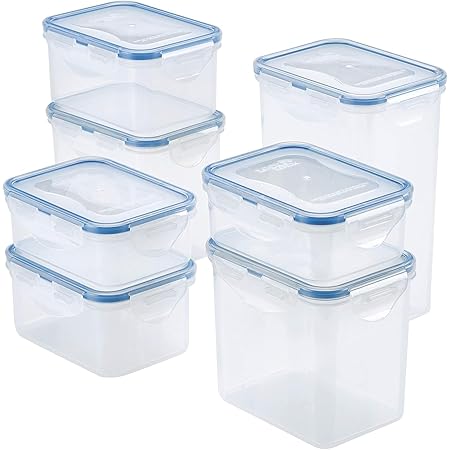 Amazon.com: LocknLock Easy Essentials Food Storage Container Set, 4 ...