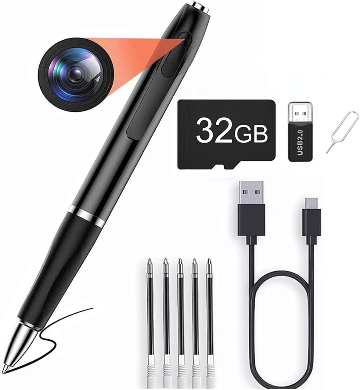 Amazon.com : Schenke Spy Camera Pen 32GB,HD 1080P Hidden Pen Camera ...
