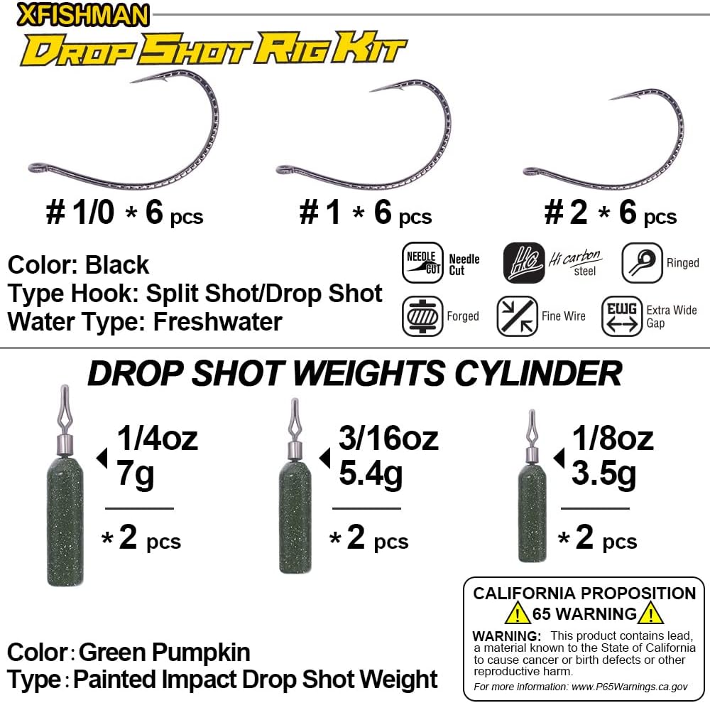 Drop-Shot-Rigs-for Bass-Fishing-Soft Plastic-Lures-Gusanos de pesca de ...