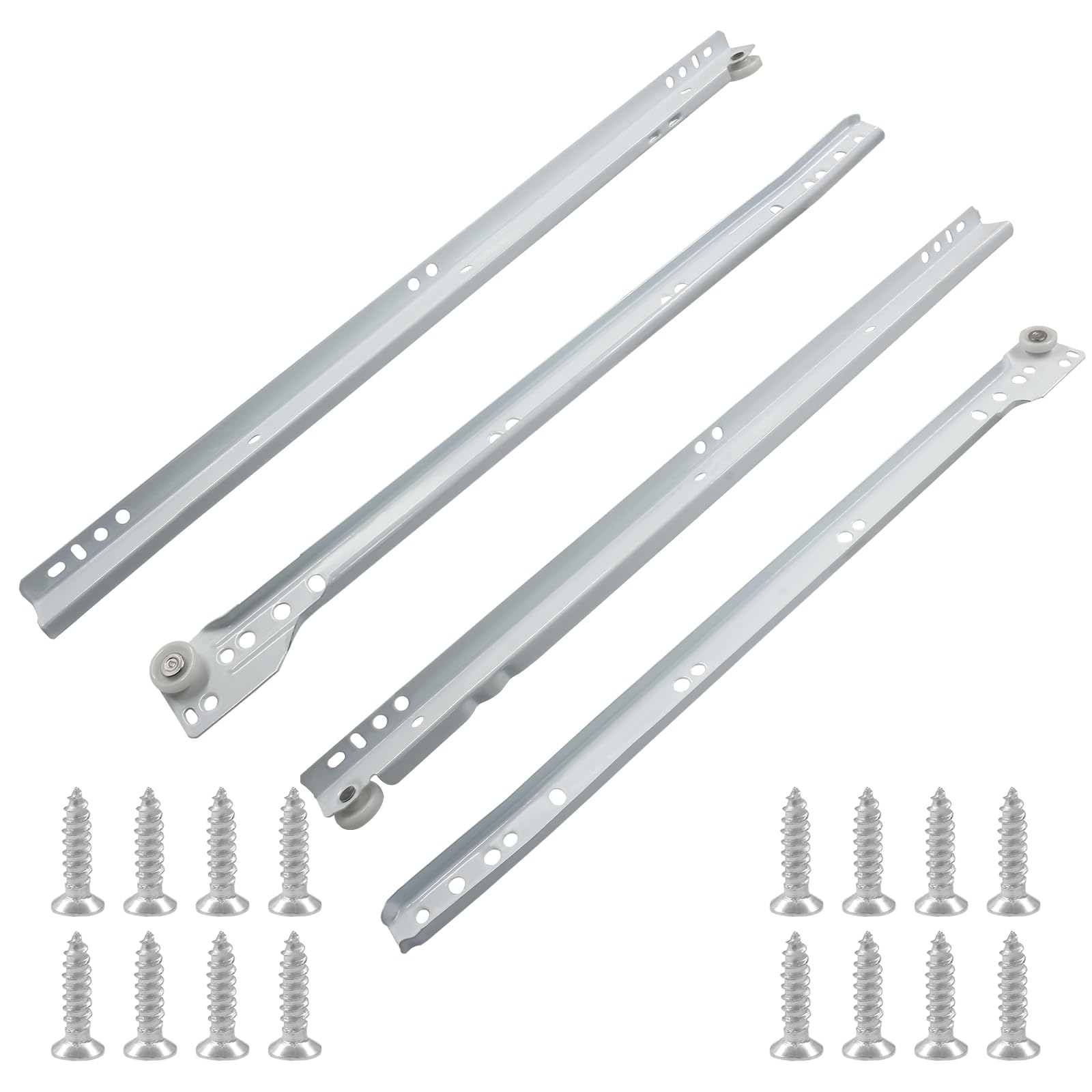 Snapklik.com : Suiwotin 1 Pair 16 Inch Drawer Slides, White Coated ...
